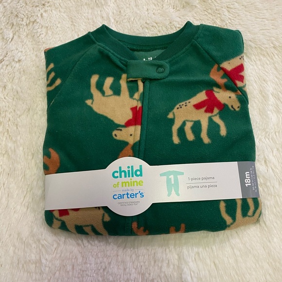 Carter's | One Pieces | Carters Winter Moose One Piece Pajama Set ...